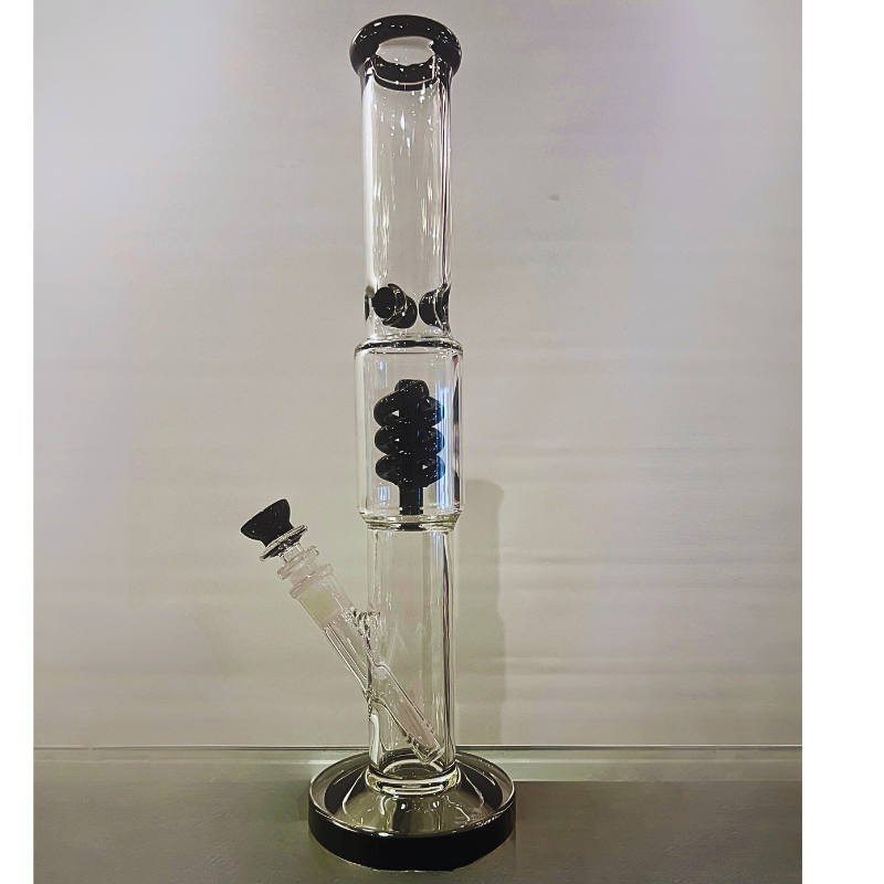15 inch Straight Tube Glass Bong with Spiral Percolator / Coil Perc [G ...