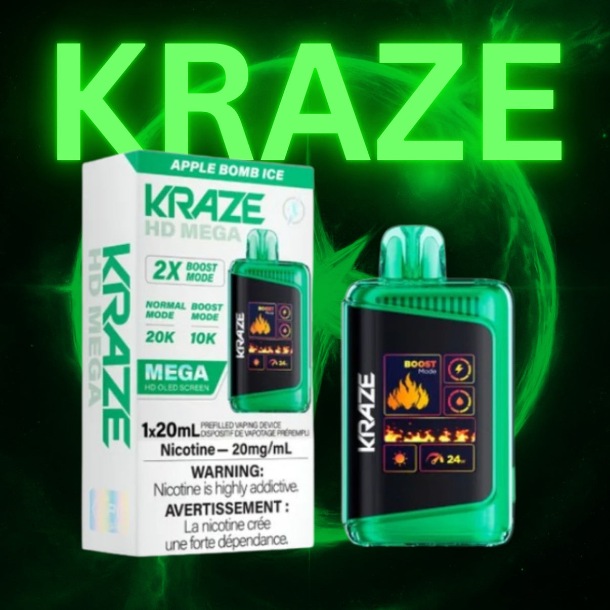 KRAZE HD MEGA 20K DISPOSABLE VAPE – Calgary Vape Store