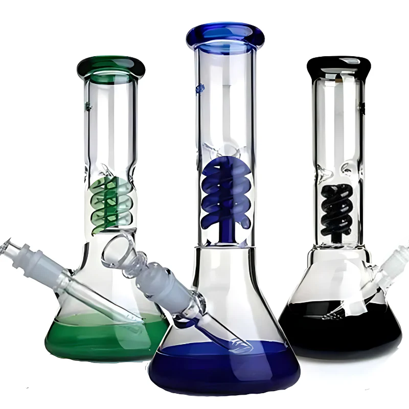 18 Inch Glass Beaker Spiral perc Bong with 6 arm Diffuser Downstem [Gr ...